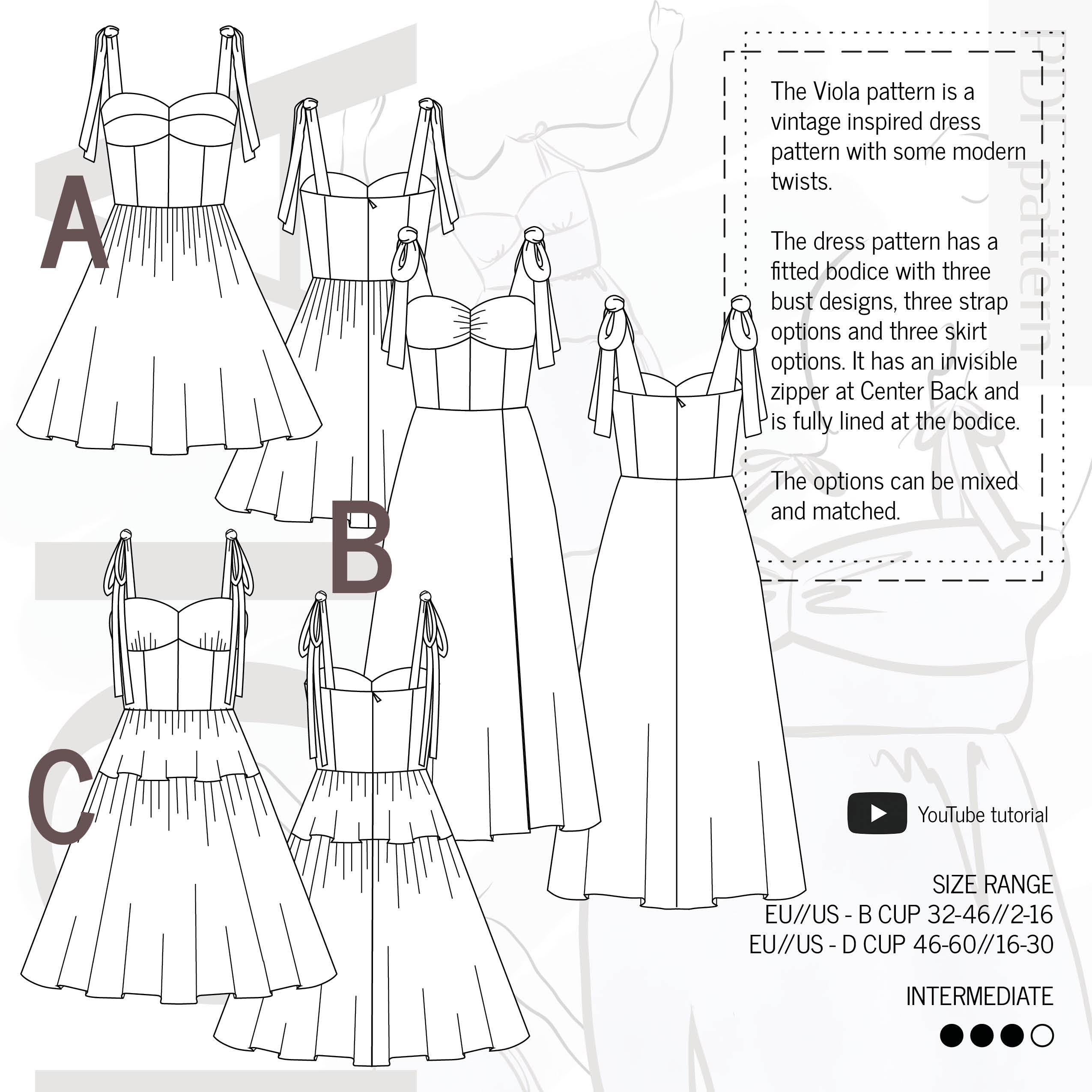 The Viola Pattern – Digital Pattern (B and D size range) — Schultzapparel