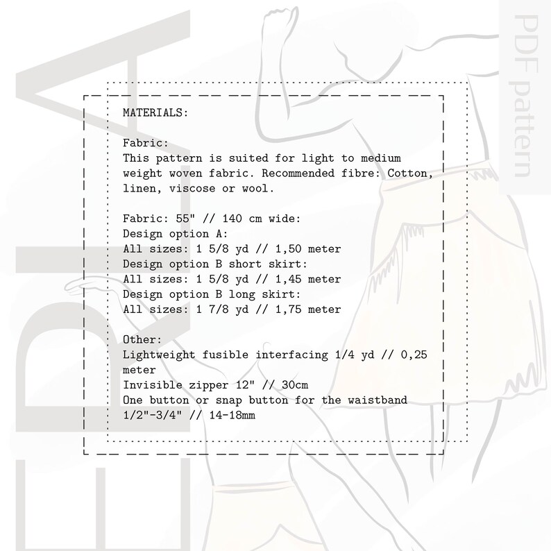 Herla Skirt With Yoke Detail Digital PDF Sewing Pattern // EU - Etsy