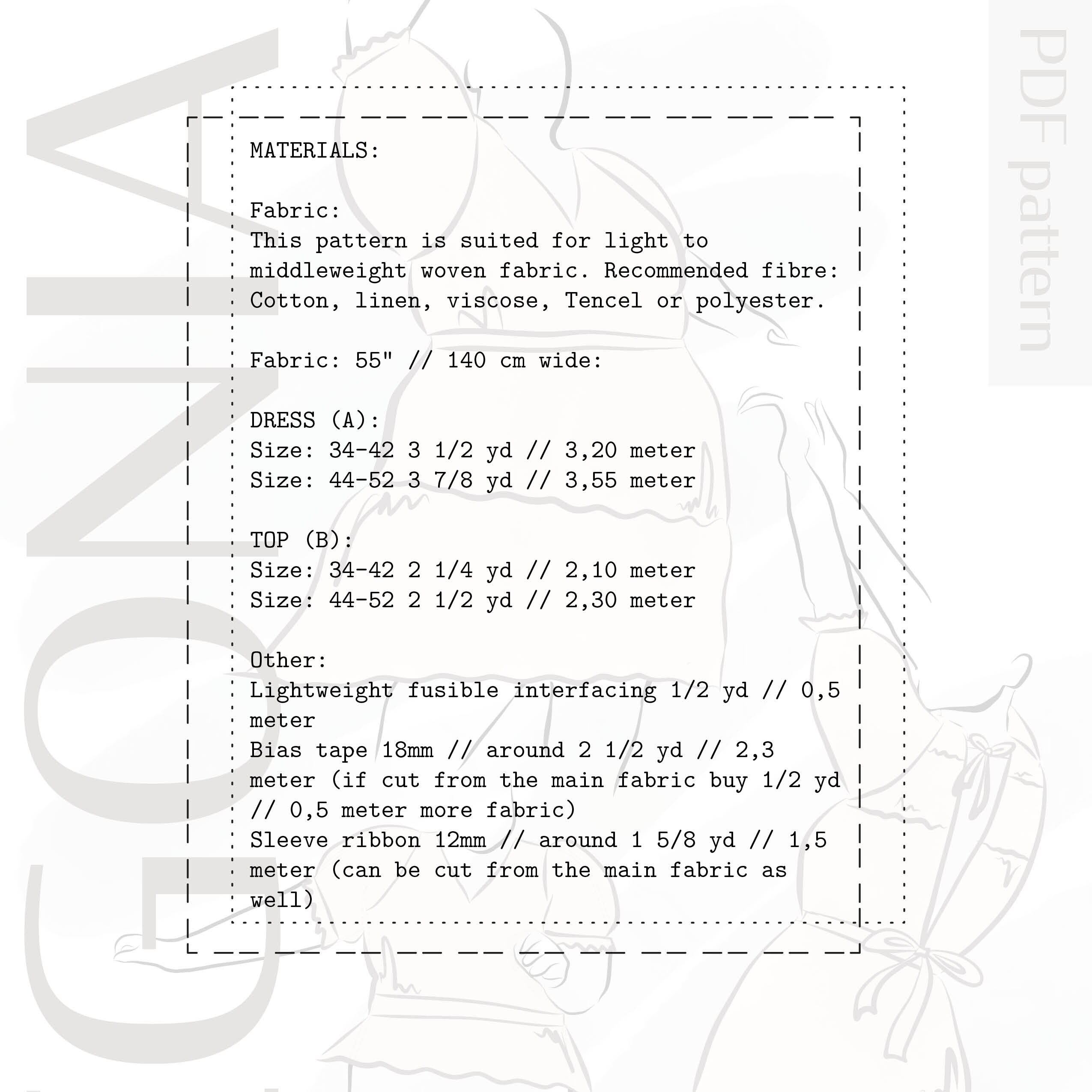 Begonia Open Back Puff Dress and Top Digital PDF Sewing Pattern // EU ...