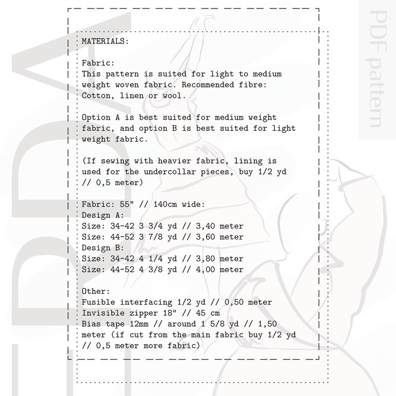 Gerda Big Collar Wrap Dress Digital PDF Sewing Pattern // EU - Etsy