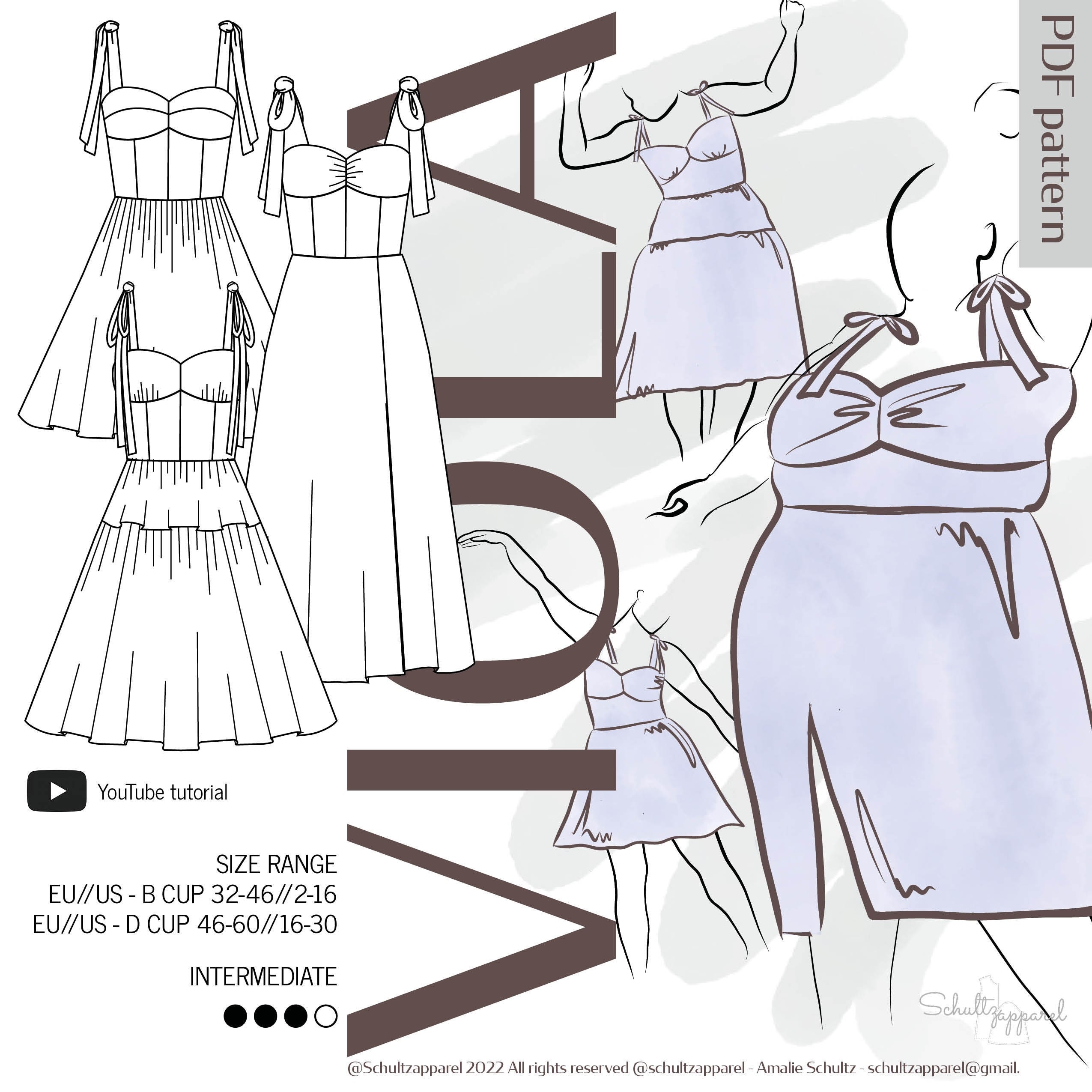 The Viola Pattern – Digital Pattern (B and D size range) — Schultzapparel