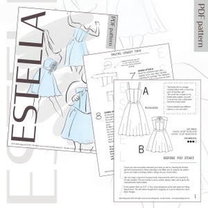 Estella Corset Top and Cottage Core Skirt Digital PDF Sewing Pattern ...