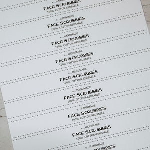 Printable-digital File Labels for Handmade Face Scrubbies - Etsy