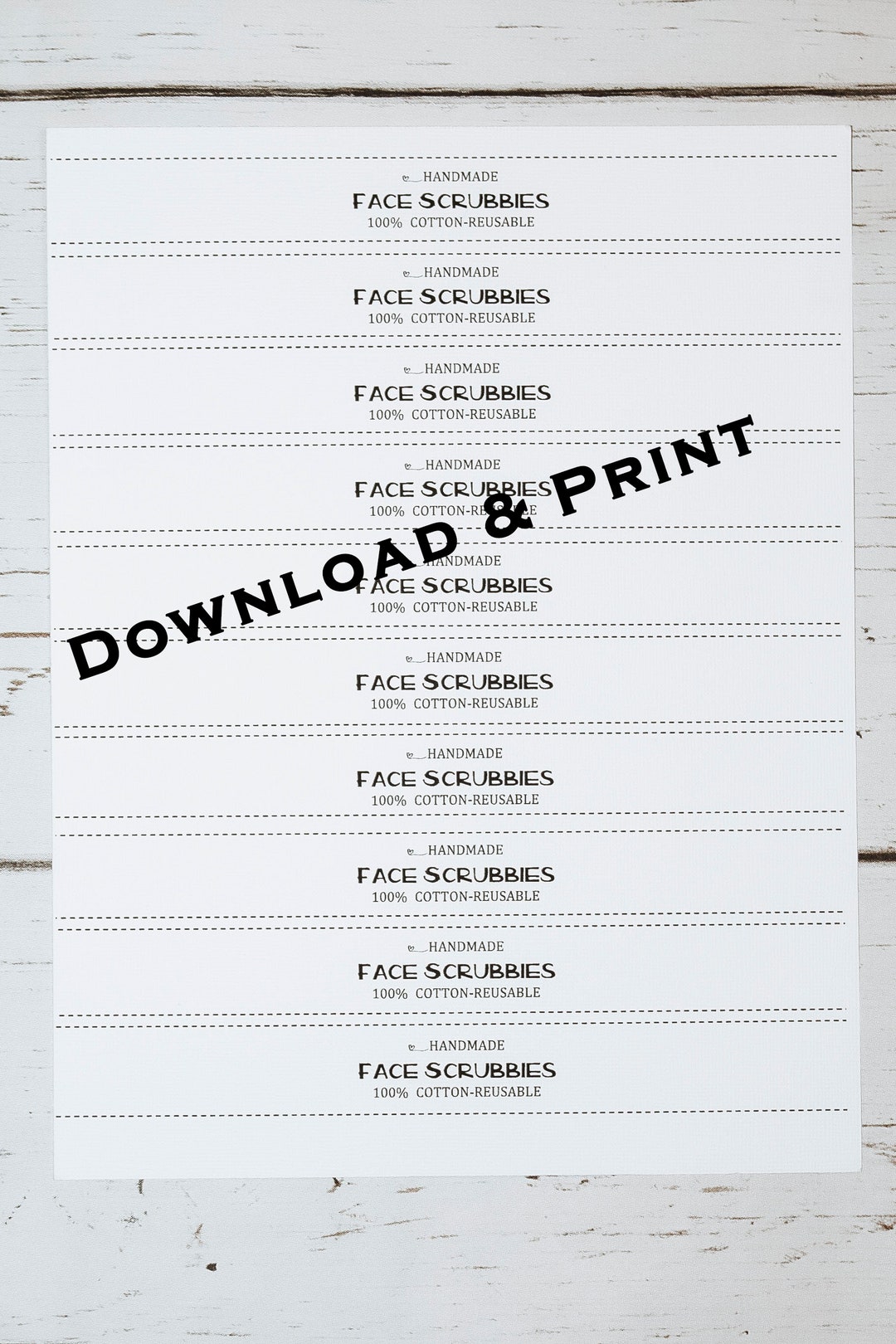 Printable-digital File Labels for Handmade Face Scrubbies - Etsy