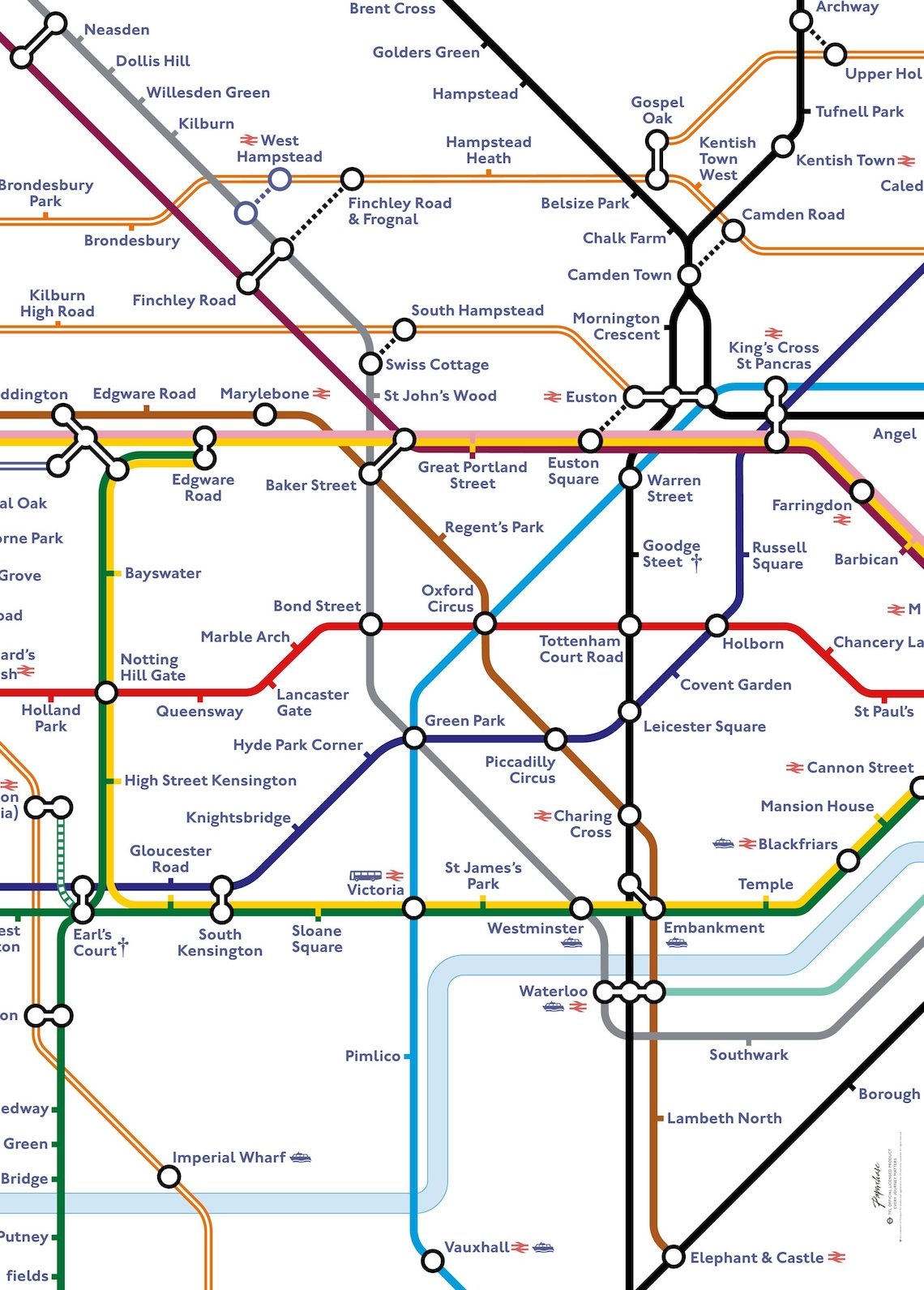 London Underground Map Wrapping Paper - 2 Sheets With Tags Gift Wrap ...