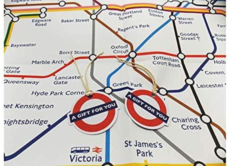 London Underground Map Wrapping Paper - 2 Sheets With Tags Gift Wrap ...
