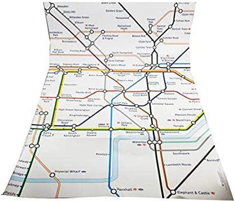London Underground Map Wrapping Paper - 2 Sheets With Tags Gift Wrap ...