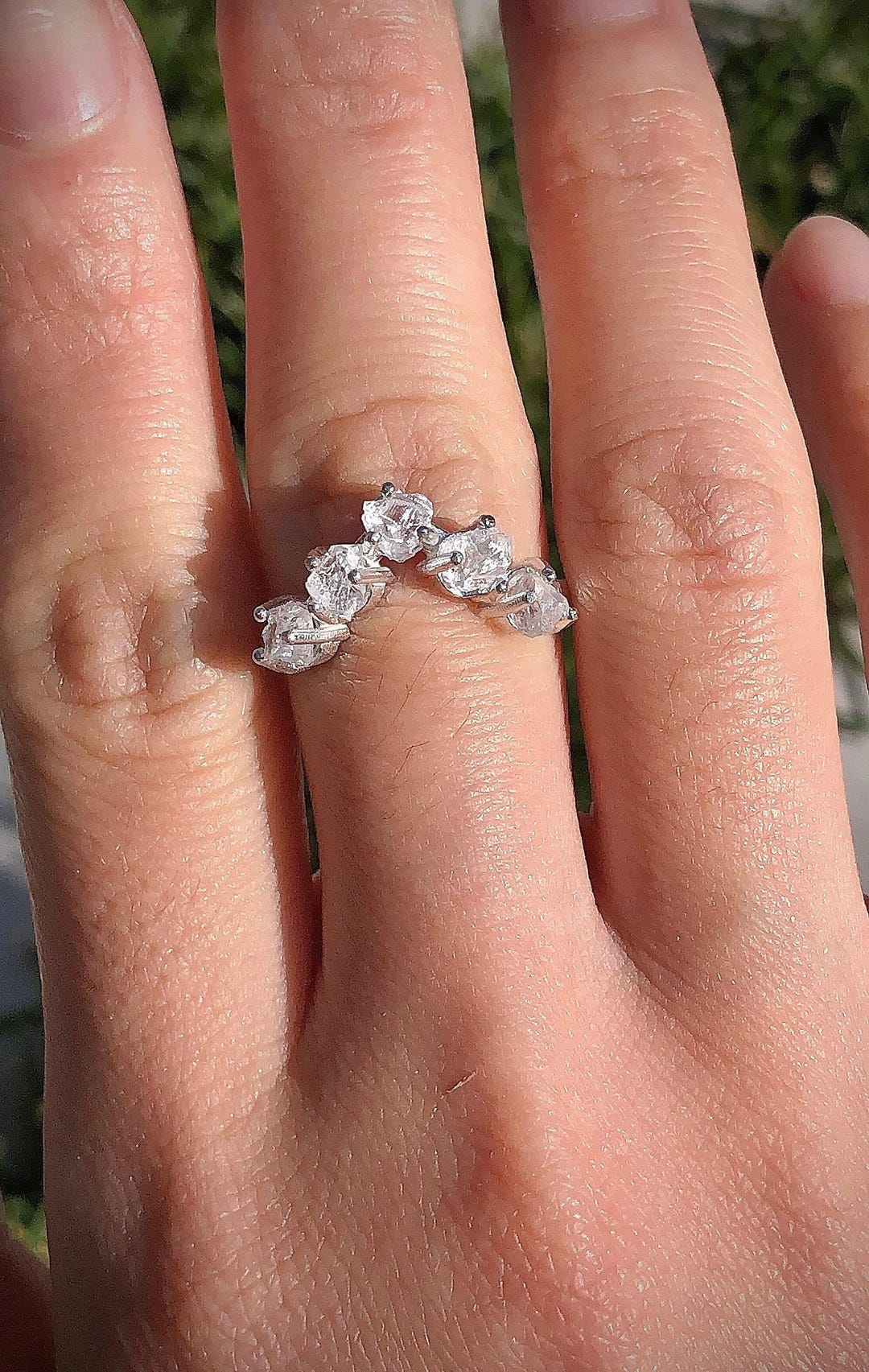 Raw Crystal Engagement Matching Rings, Raw Crystal Ring, Quartz ...