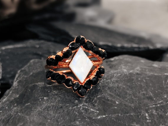 Black tourmaline ring etsy store