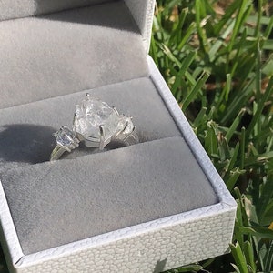 Raw Crystal Engagement Rings, Raw Clear Quartz Ring, Raw Quartz ...