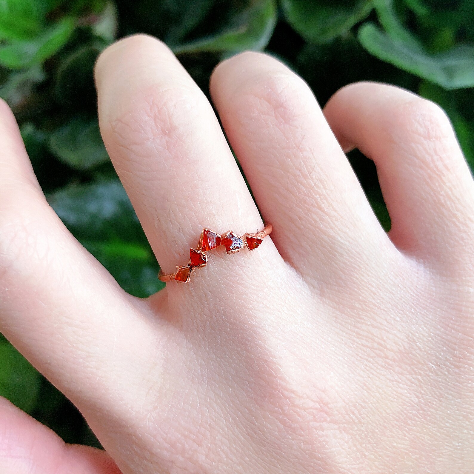 V-shaped Raw Fire Opal Ring Red Fire Opal Statement Ring Raw | Etsy