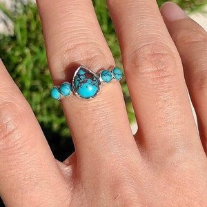 Raw Turquoise Ring for Women, Turquoise Statement Ring, Raw Turquoise ...