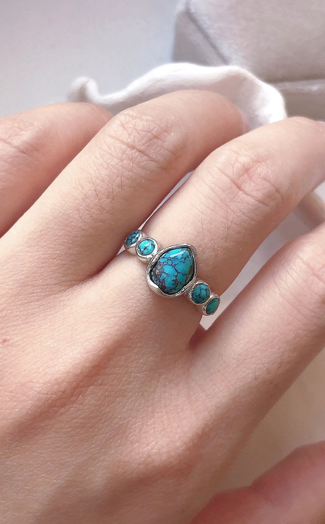 Raw Turquoise Ring for Women, Turquoise Statement Ring, Raw Turquoise ...
