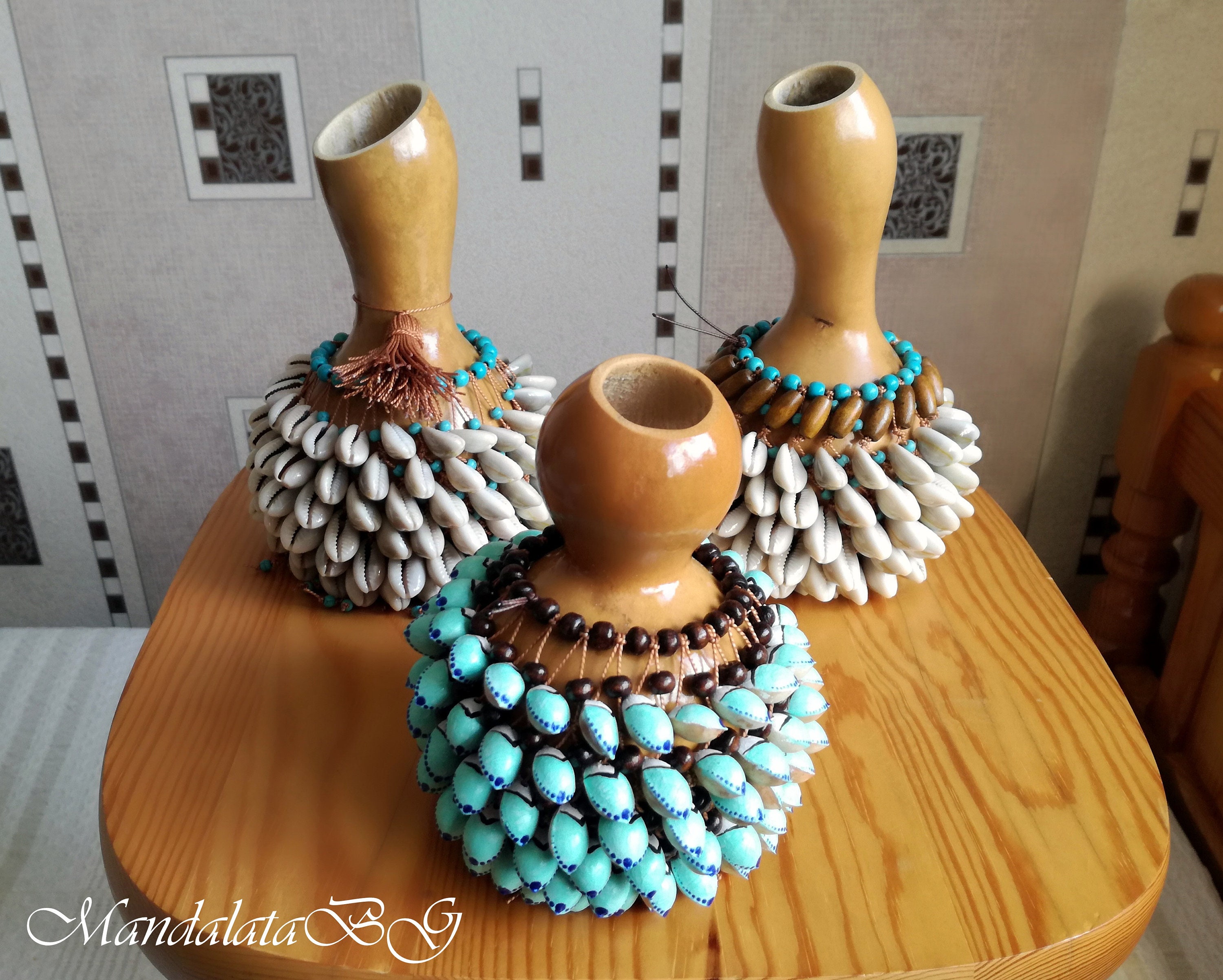 Seashell Gourd Shekere African Rattle Drum Gourd Shaker | Etsy