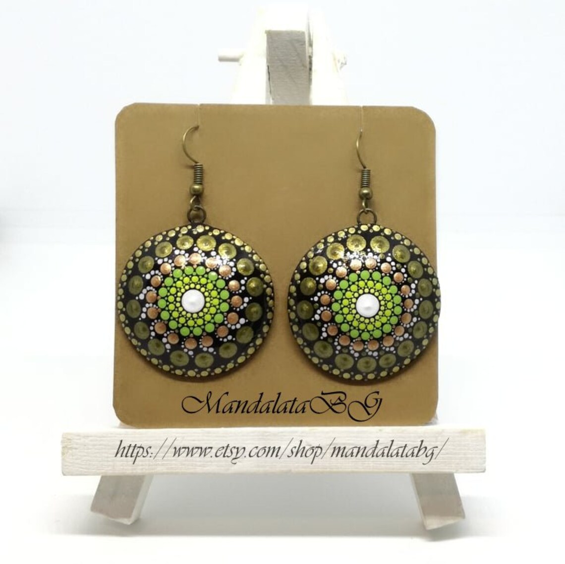 Hand Painted Mandala Earrings by Mandalatabg Summer Mandala - Etsy