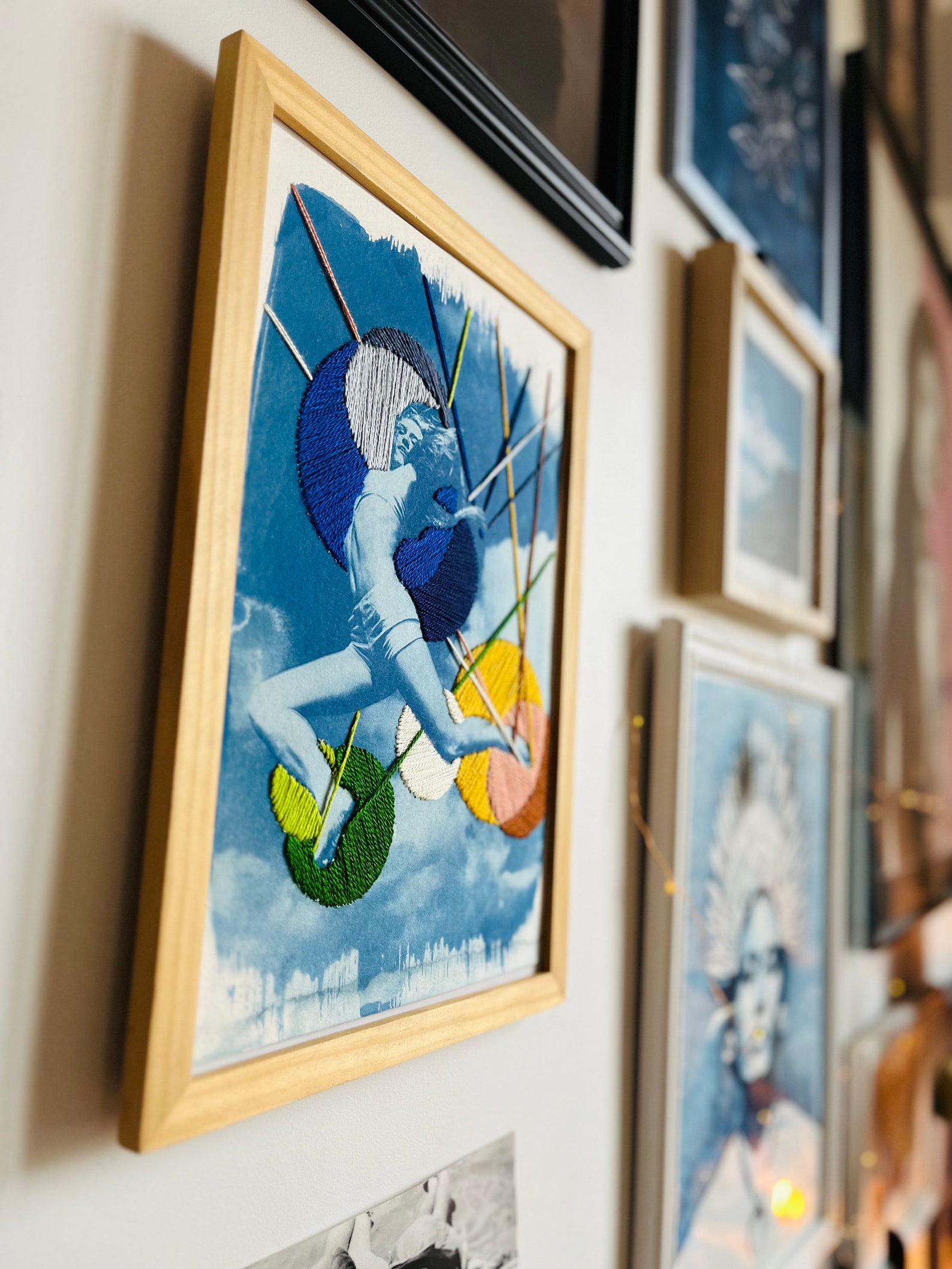 Original Blue Cyanotype Monotype on Watercolor Paper With Handmade ...