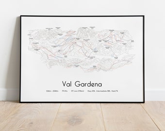 Val Gardena Ski Resort Prints, Cortina Art, Ski Art, Snowboard Art, Ski ...