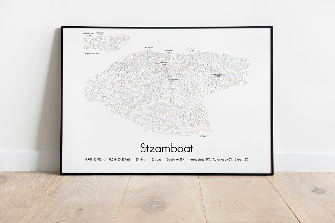 Steamboat Trail Ski Piste Map Poster/print - Etsy