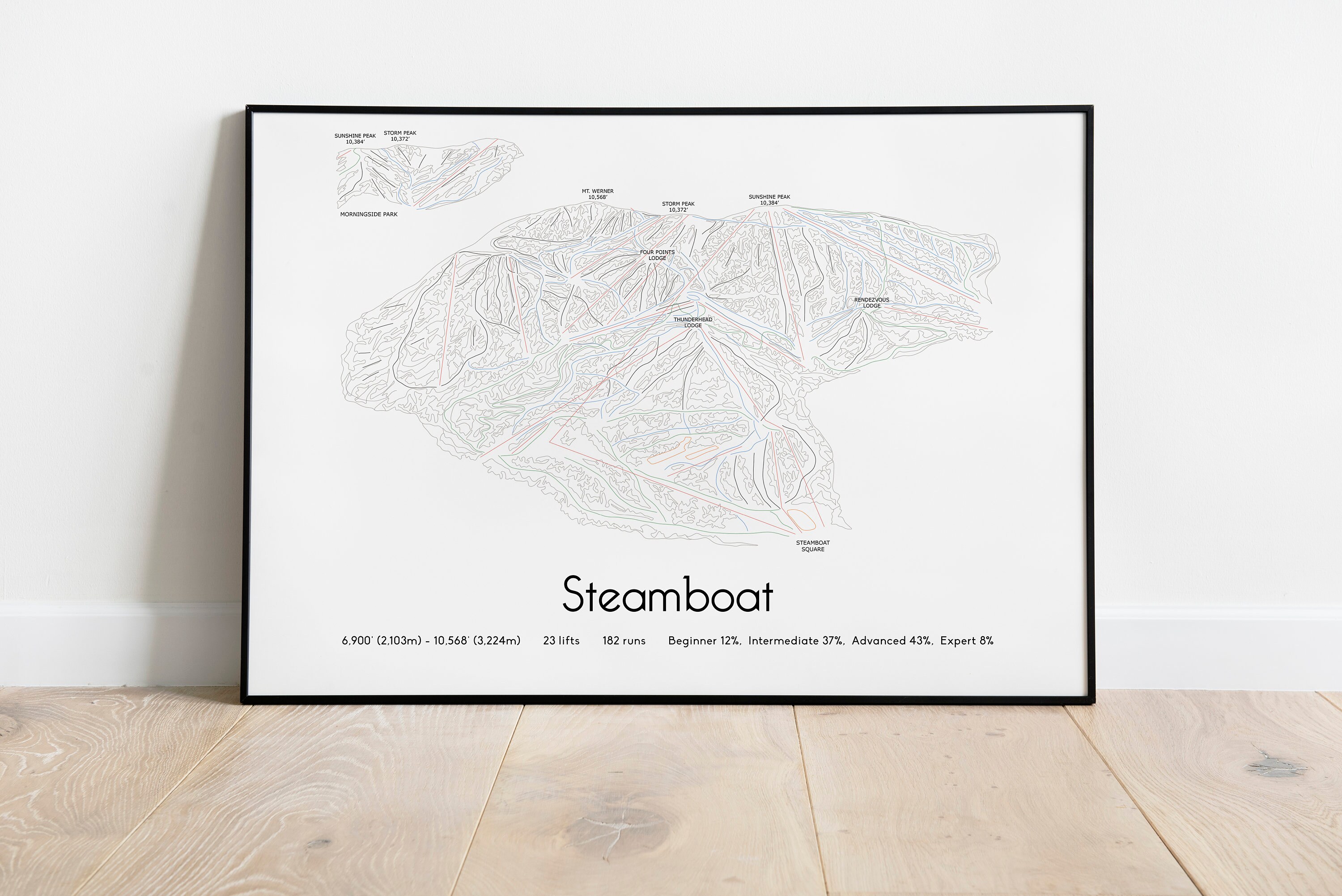 Steamboat Trail Ski Piste Map Poster/print - Etsy