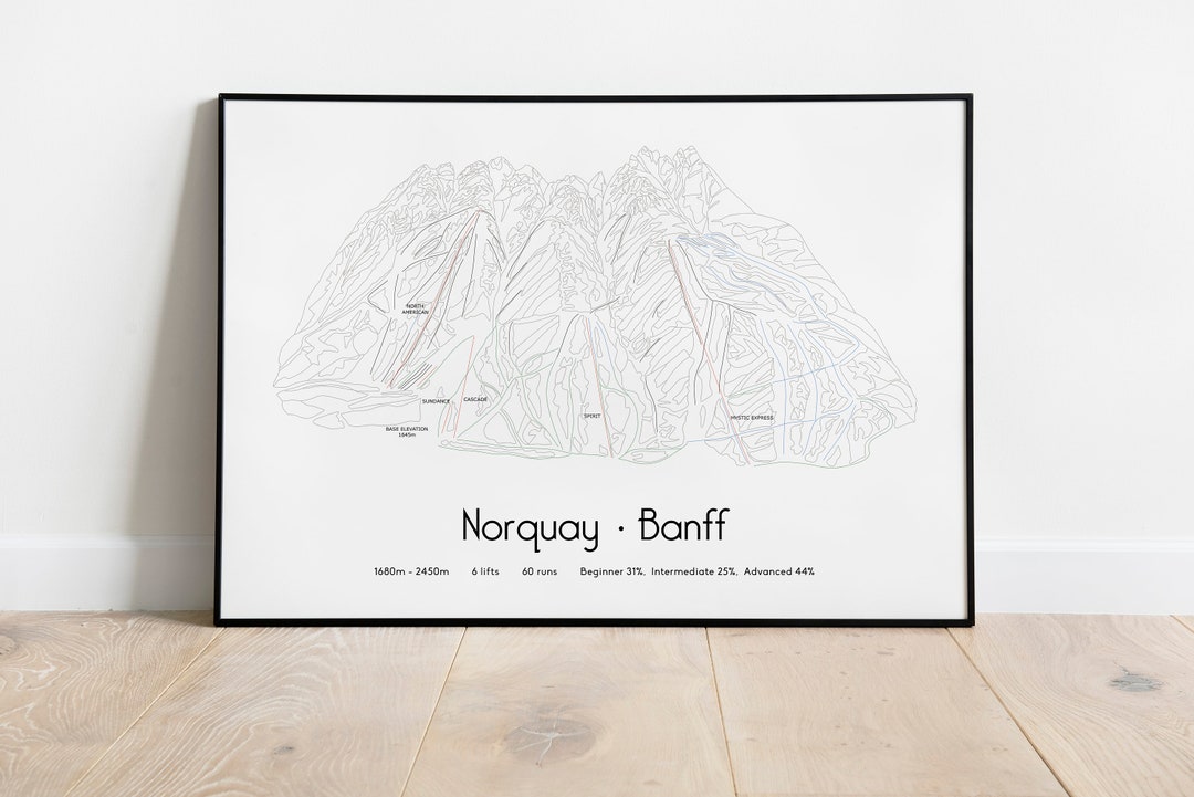 Norquay - Banff - Ski Piste Trail Map Poster/print - Etsy