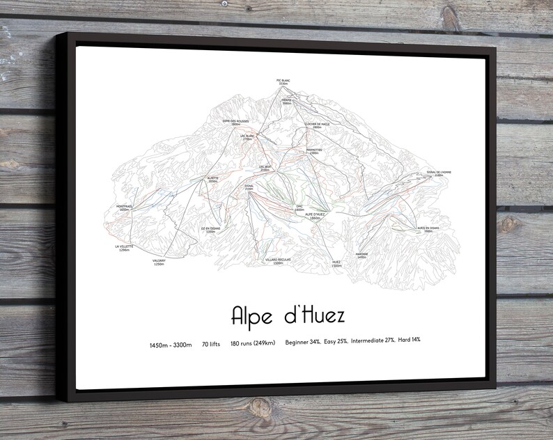 Alpe D'huez Ski Piste Map Poster/print - Etsy UK