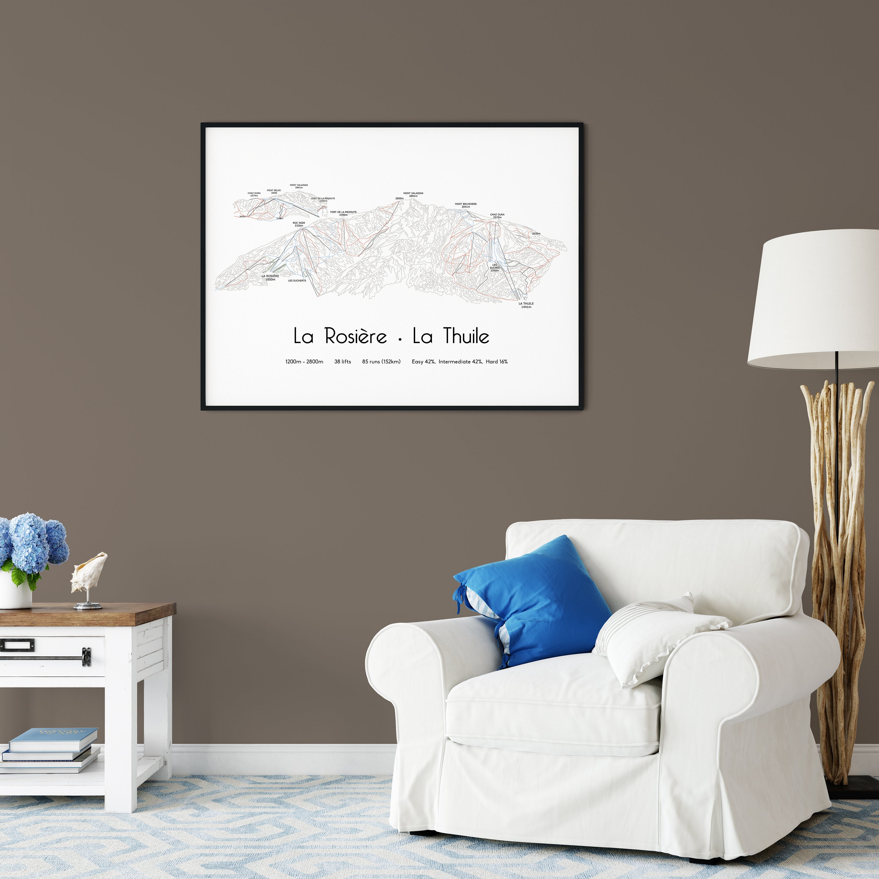 La Rosière La Thuile Ski Piste Map Poster/print - Etsy