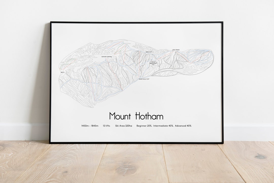 Mount Hotham - Ski Trail Piste Map Poster/print - Etsy Australia