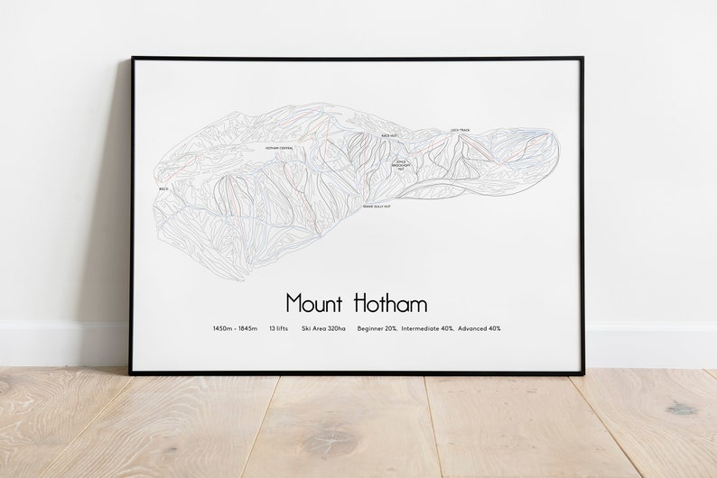 Mount Hotham - Ski Trail Piste Map Poster/print - Etsy Australia