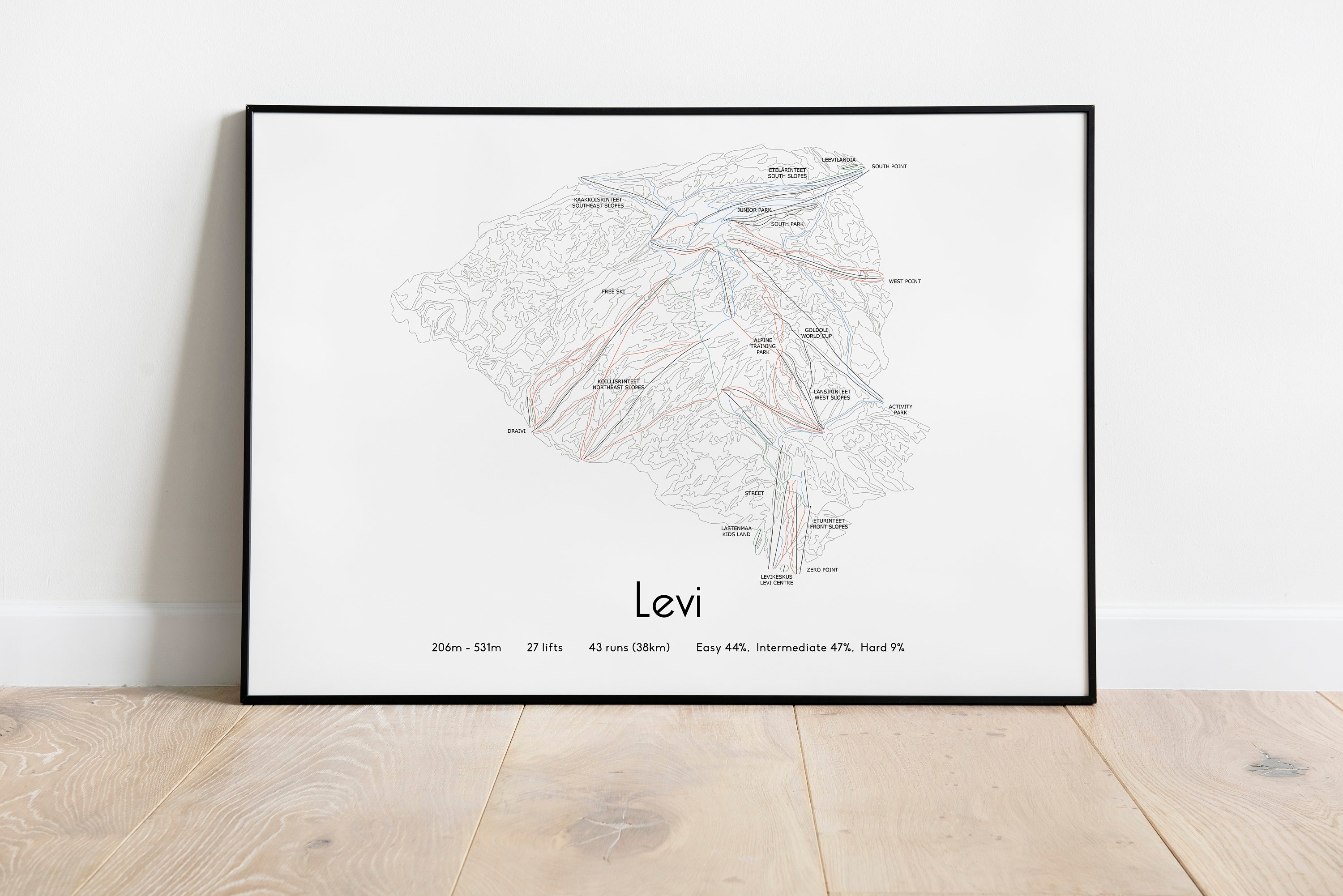 Levi Finland Piste Map Poster/print - Etsy UK