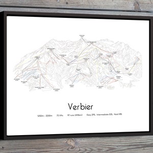 Verbier 4 Valleys Ski Piste Map Poster/print - Etsy