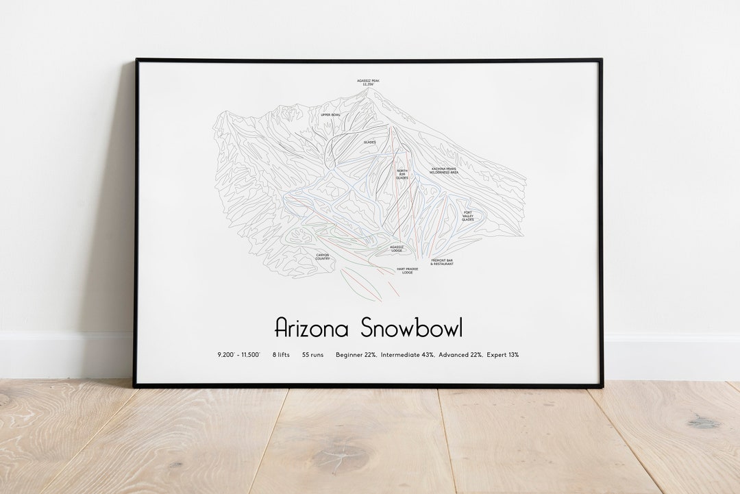Arizona Snowbowl Ski Trail Piste Map Poster/print - Etsy