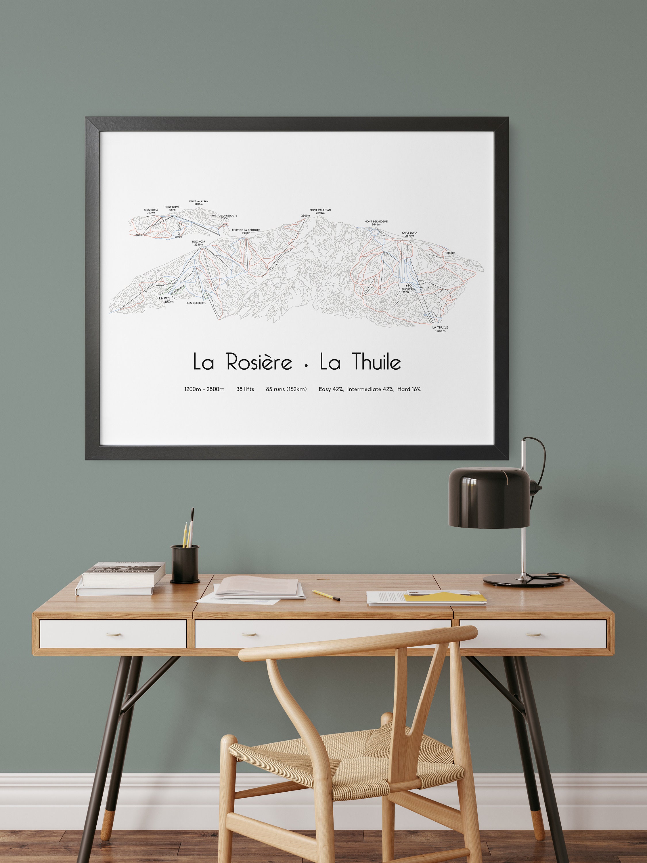 La Rosière La Thuile Ski Piste Map Poster/print - Etsy UK