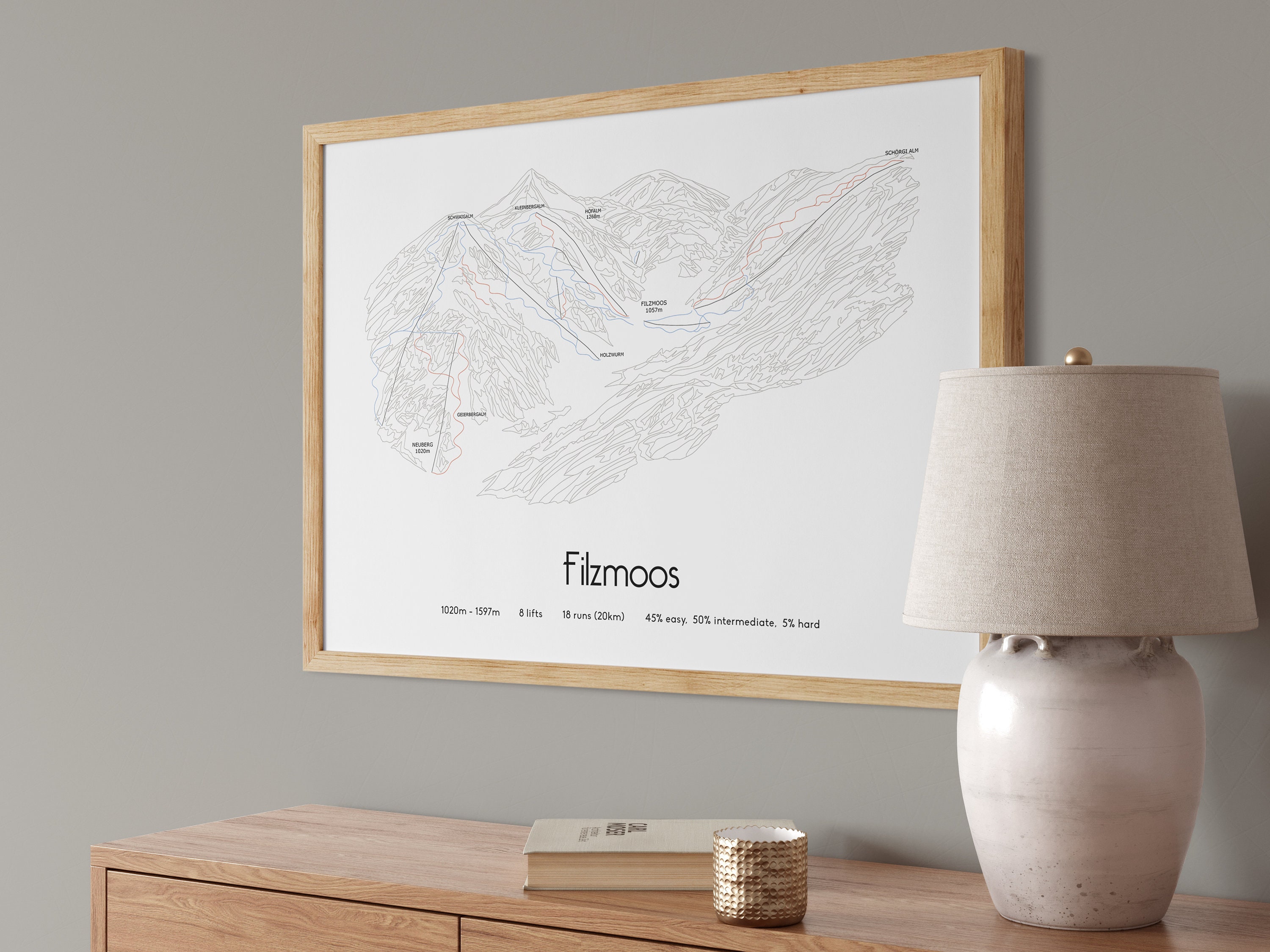 Filzmoos Neuberg Ski Piste Map Poster/print - Etsy