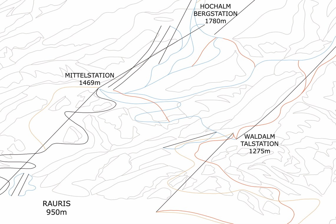 Rauris Austria Ski Piste Map Poster/print - Etsy UK