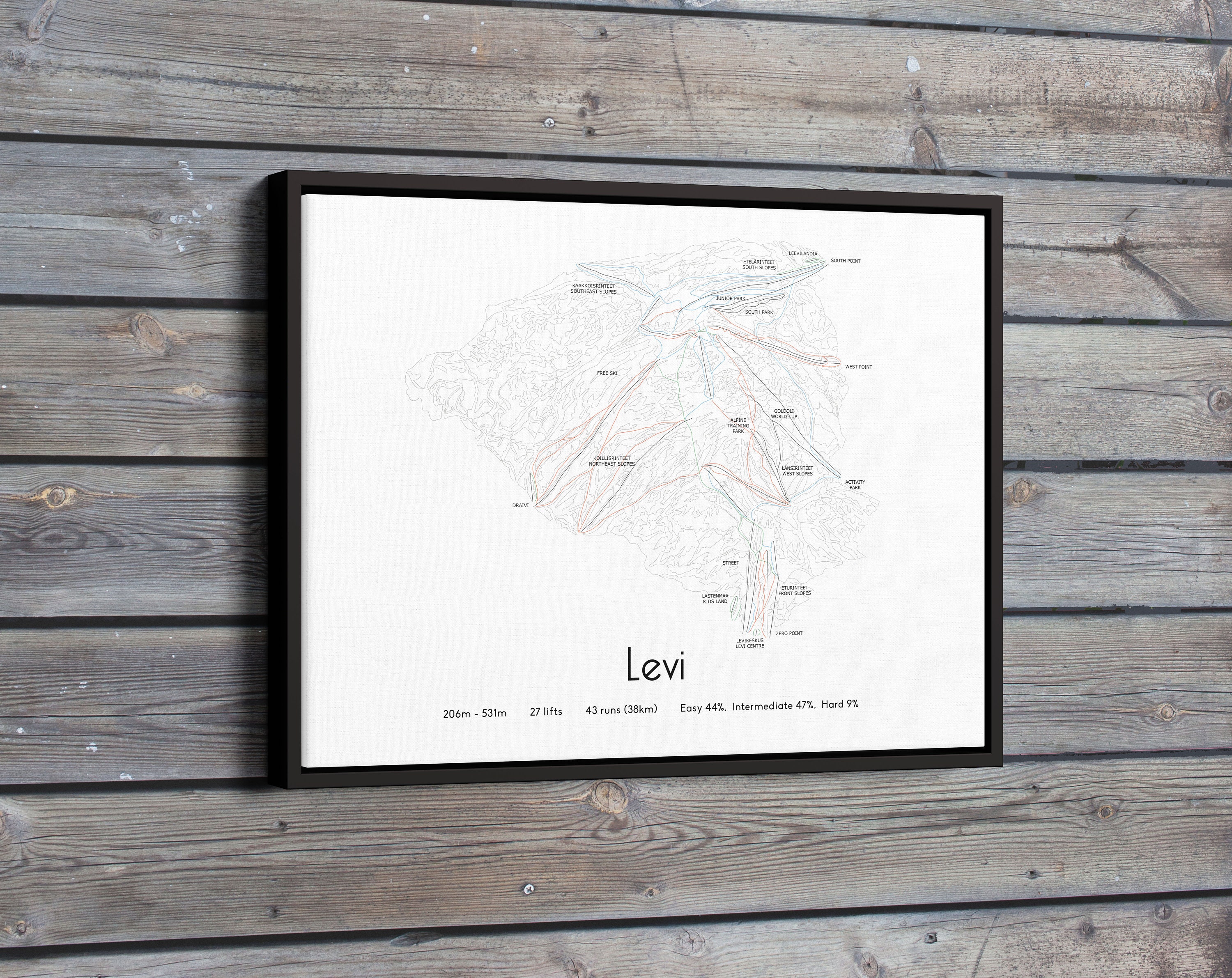 Levi Finland Piste Map Poster/print - Etsy UK