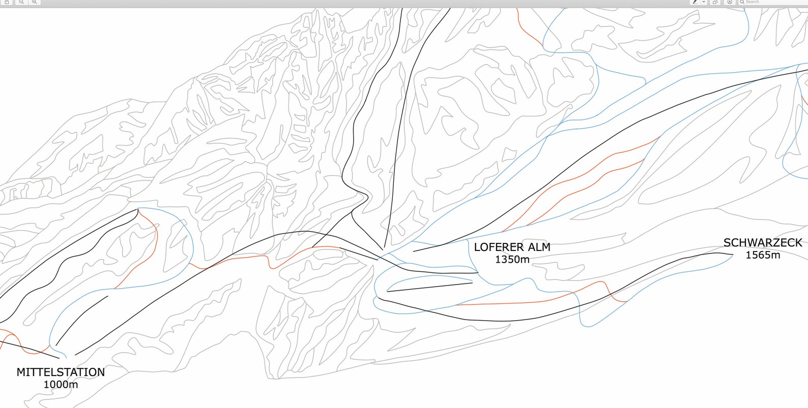 Almenwelt Lofer Ski Piste Map Poster/print - Etsy