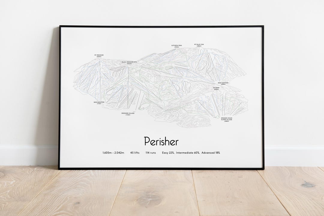 Perisher - Ski Trail Piste Map Poster/print - Etsy
