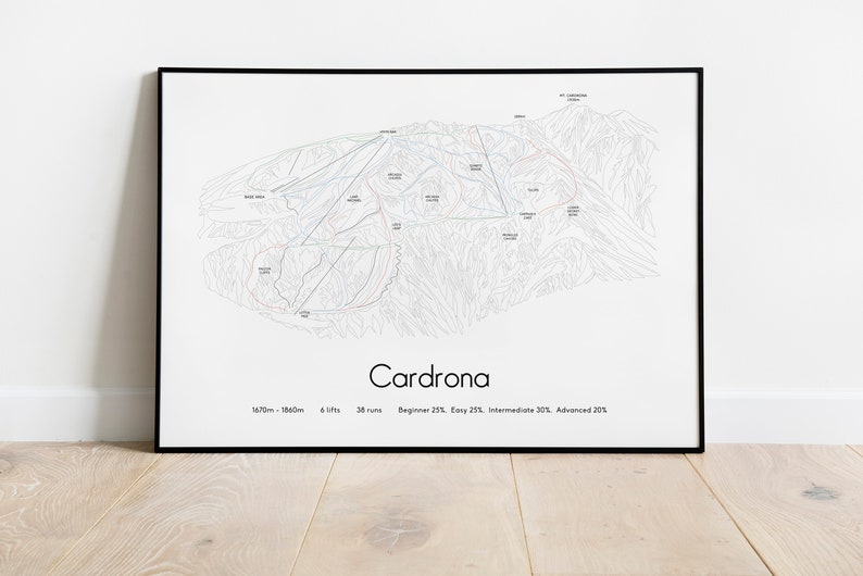 Cardrona Ski Field Piste Trail Map Poster/print - Etsy