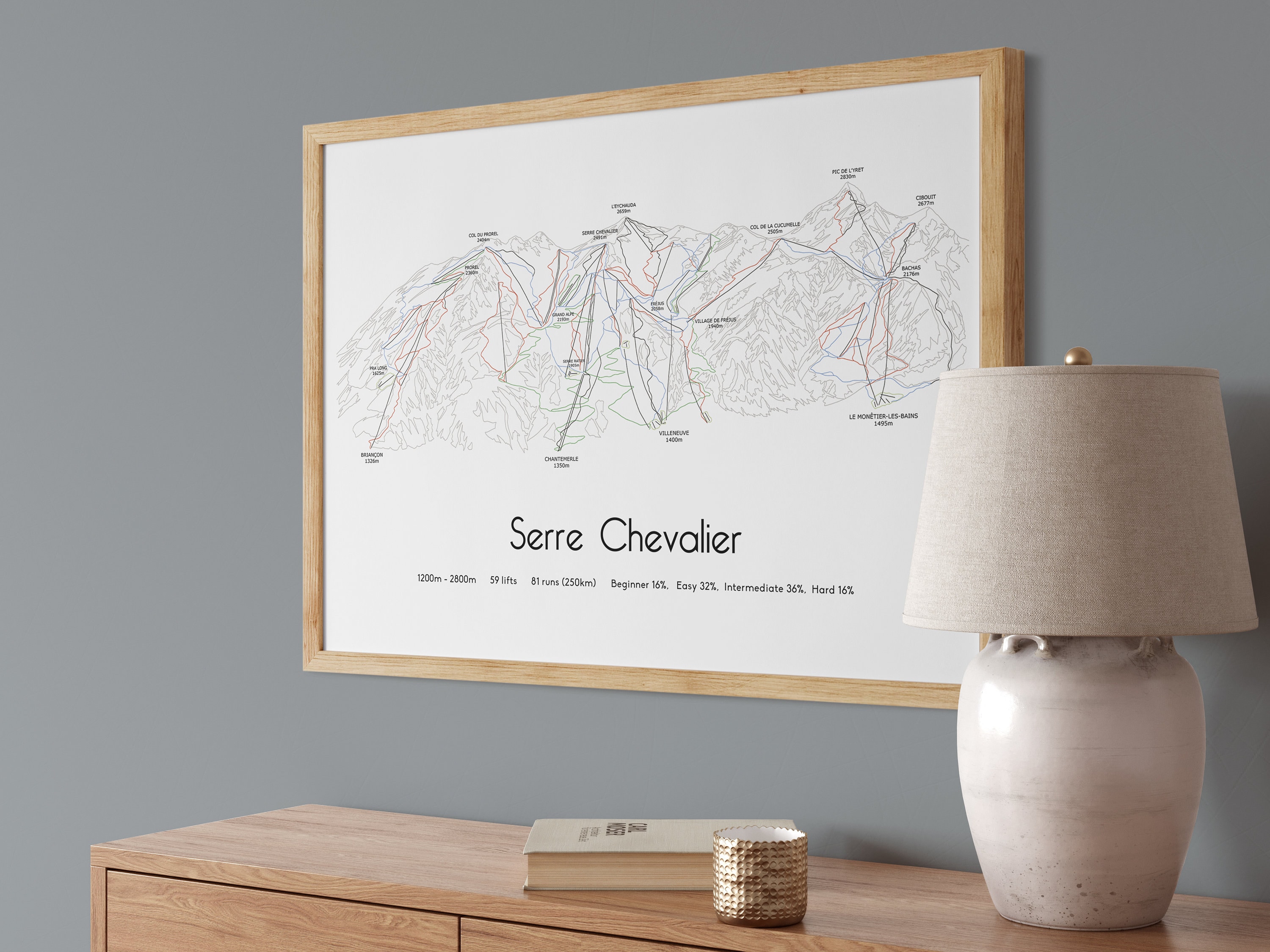 Serre Chevalier Ski Piste Map Poster/print - Etsy