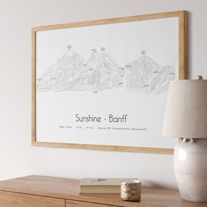 Sunshine Village - Banff - Ski Piste Trail Map Poster/print - Etsy