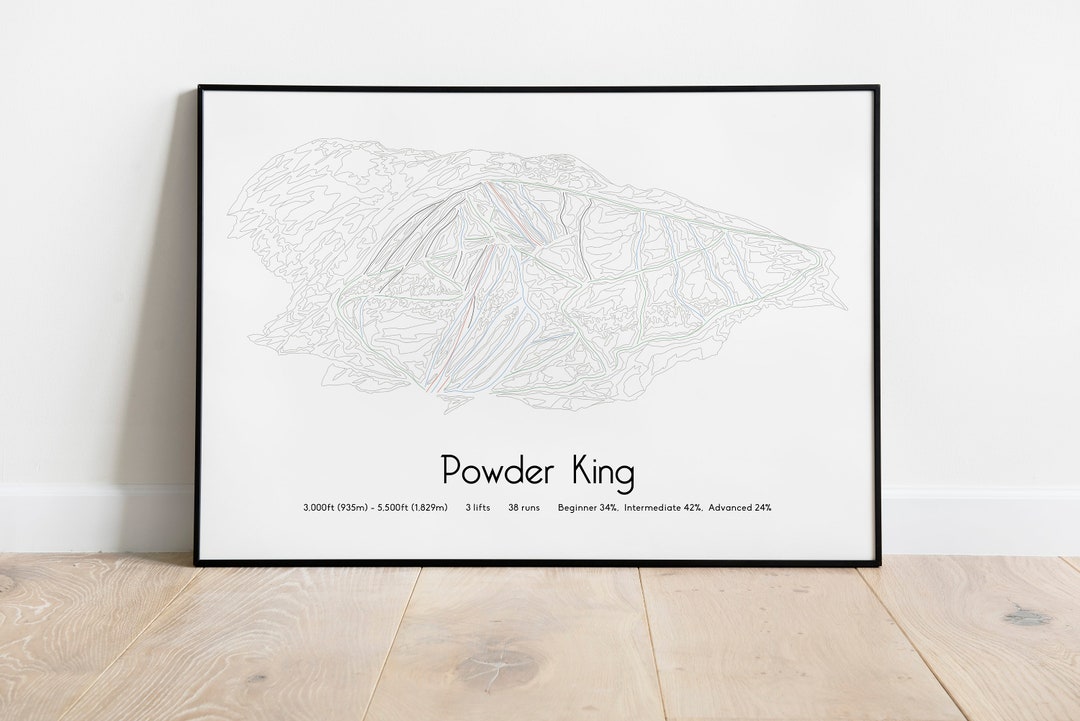 Powder King - Ski Piste Trail Map Poster/print - Etsy