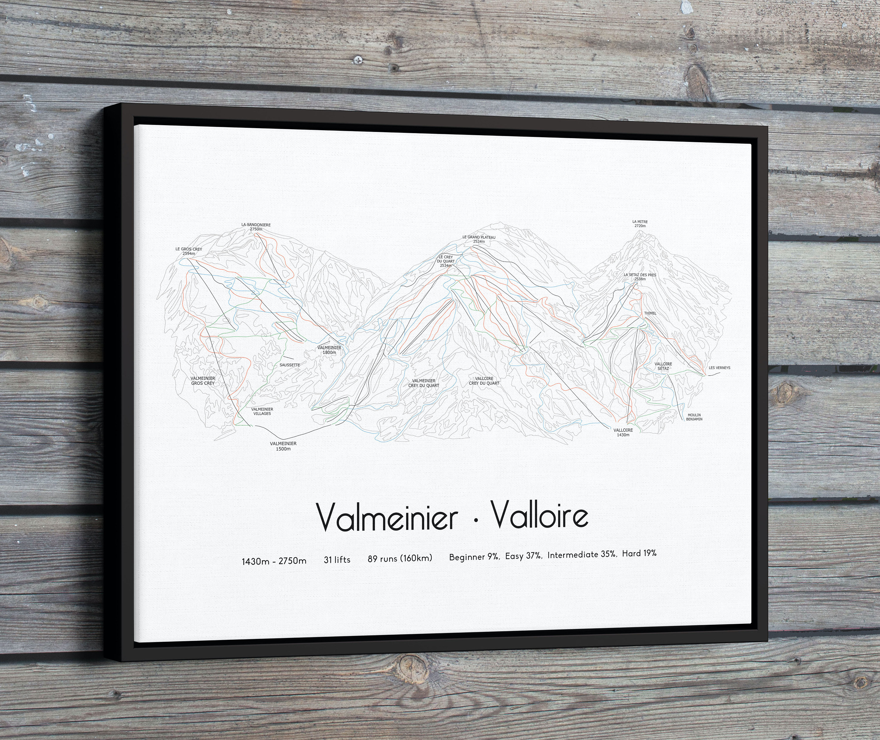 Valloire Valmeinier Ski Piste Map Poster/print - Etsy