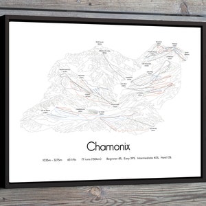 Chamonix Ski Piste Map Poster/print - Etsy