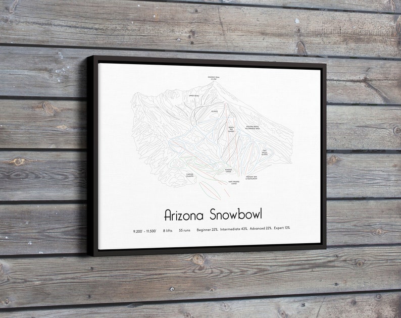 Arizona Snowbowl Ski Trail Piste Map Poster/print - Etsy