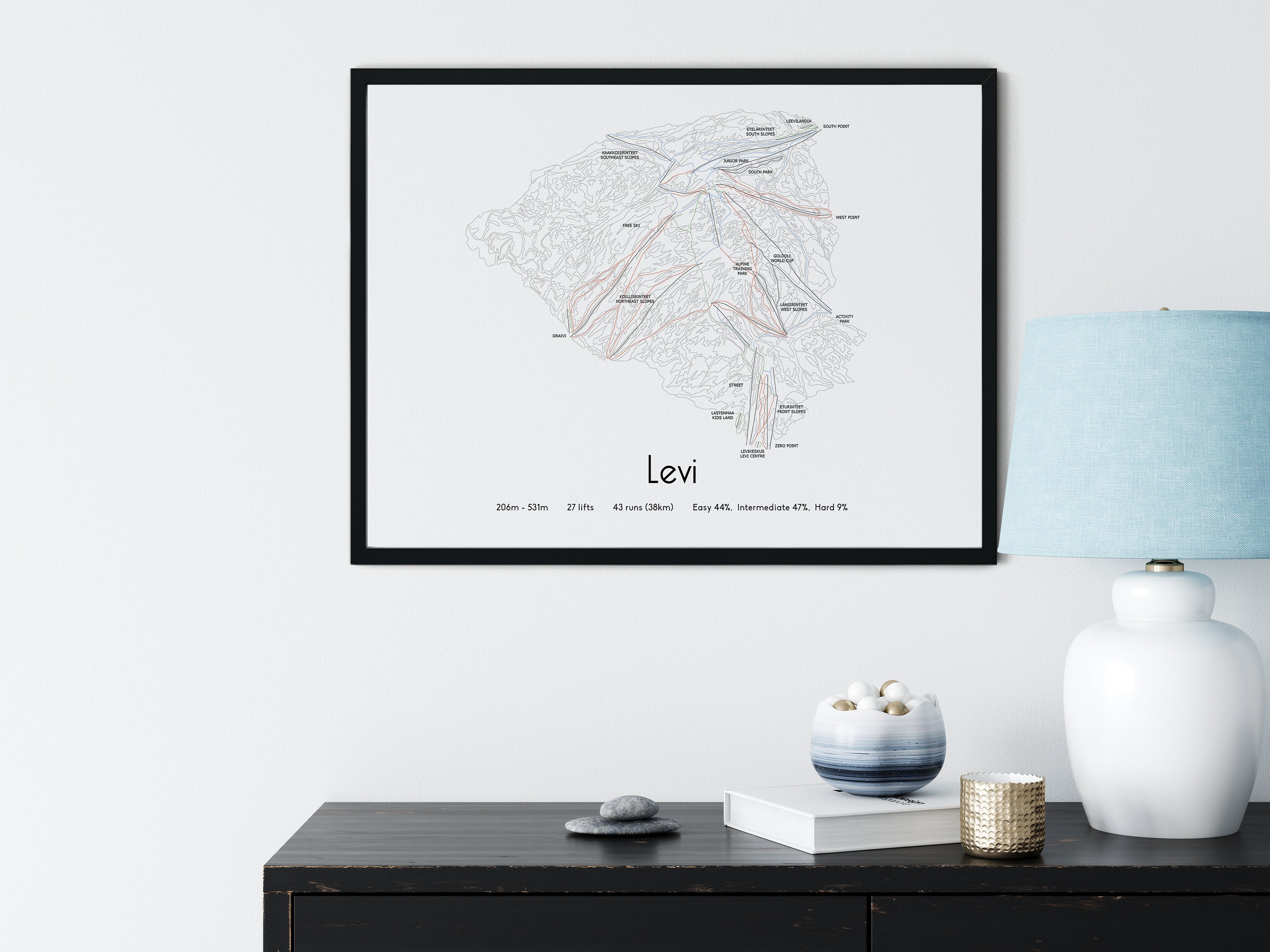 Levi Finland Piste Map Poster/print - Etsy UK