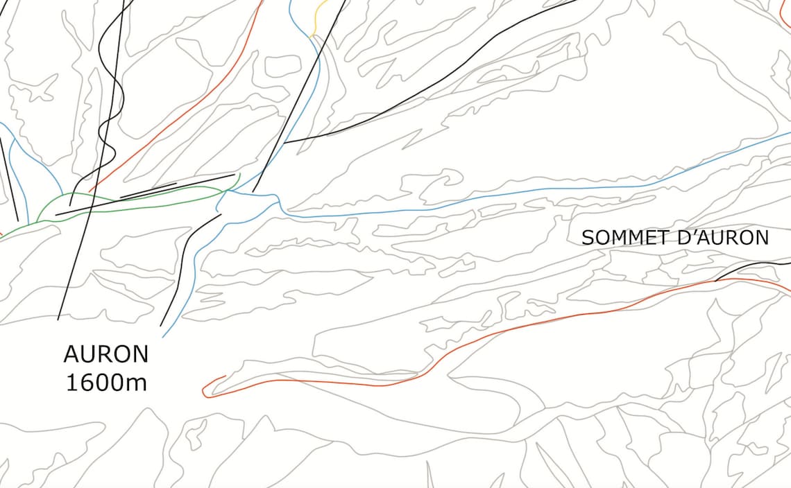 Auron Ski Piste Map Poster/print - Etsy