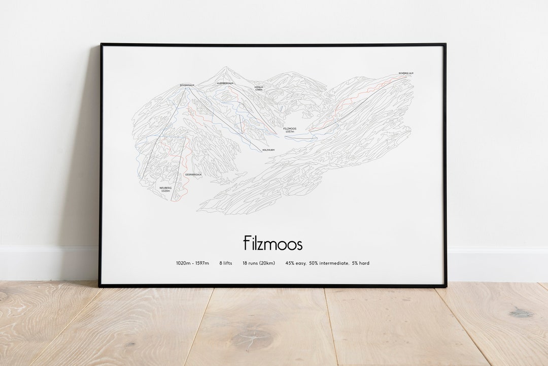 Filzmoos Neuberg Ski Piste Map Poster/print - Etsy
