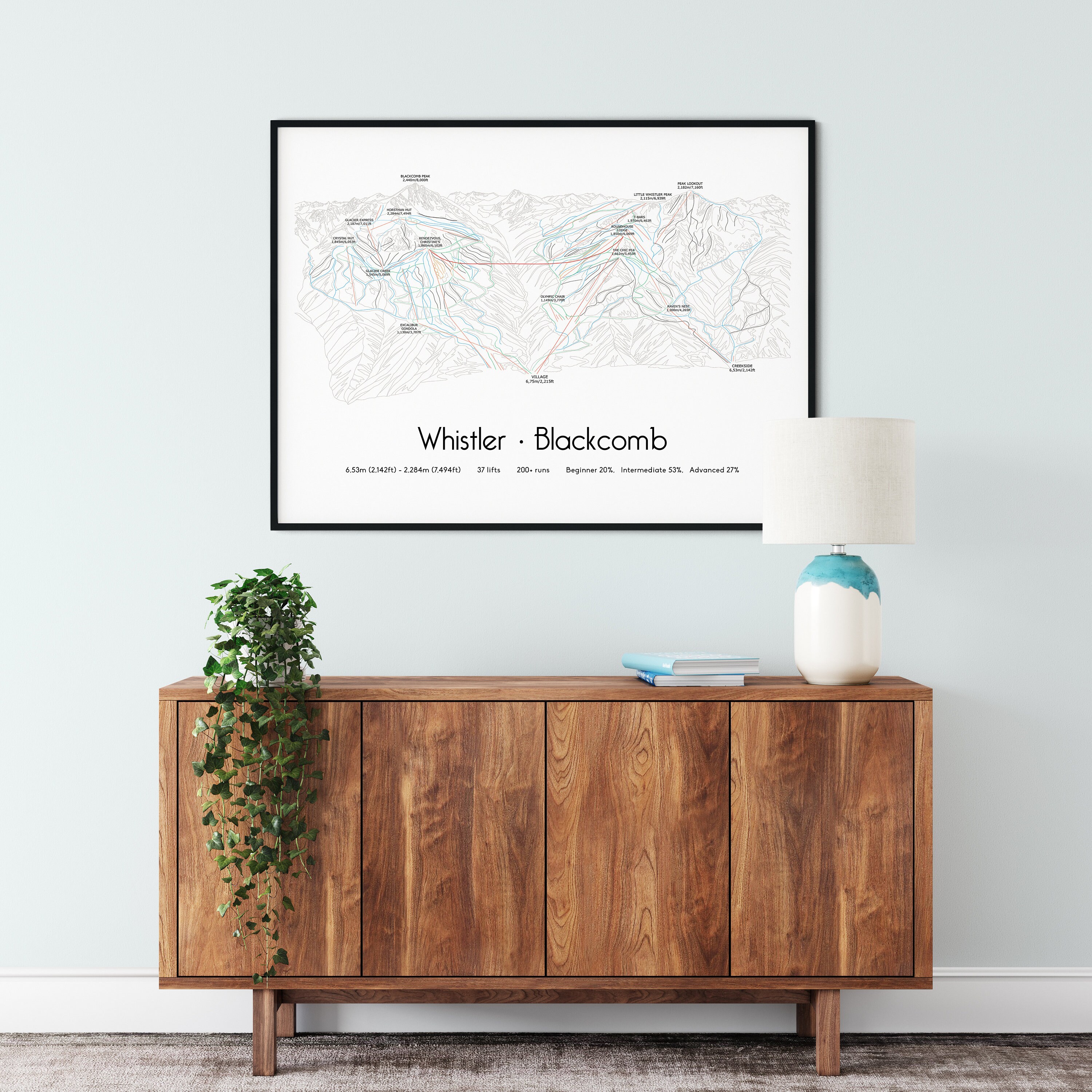 Whistler Blackcomb Ski Piste Map Poster/print - Etsy Canada
