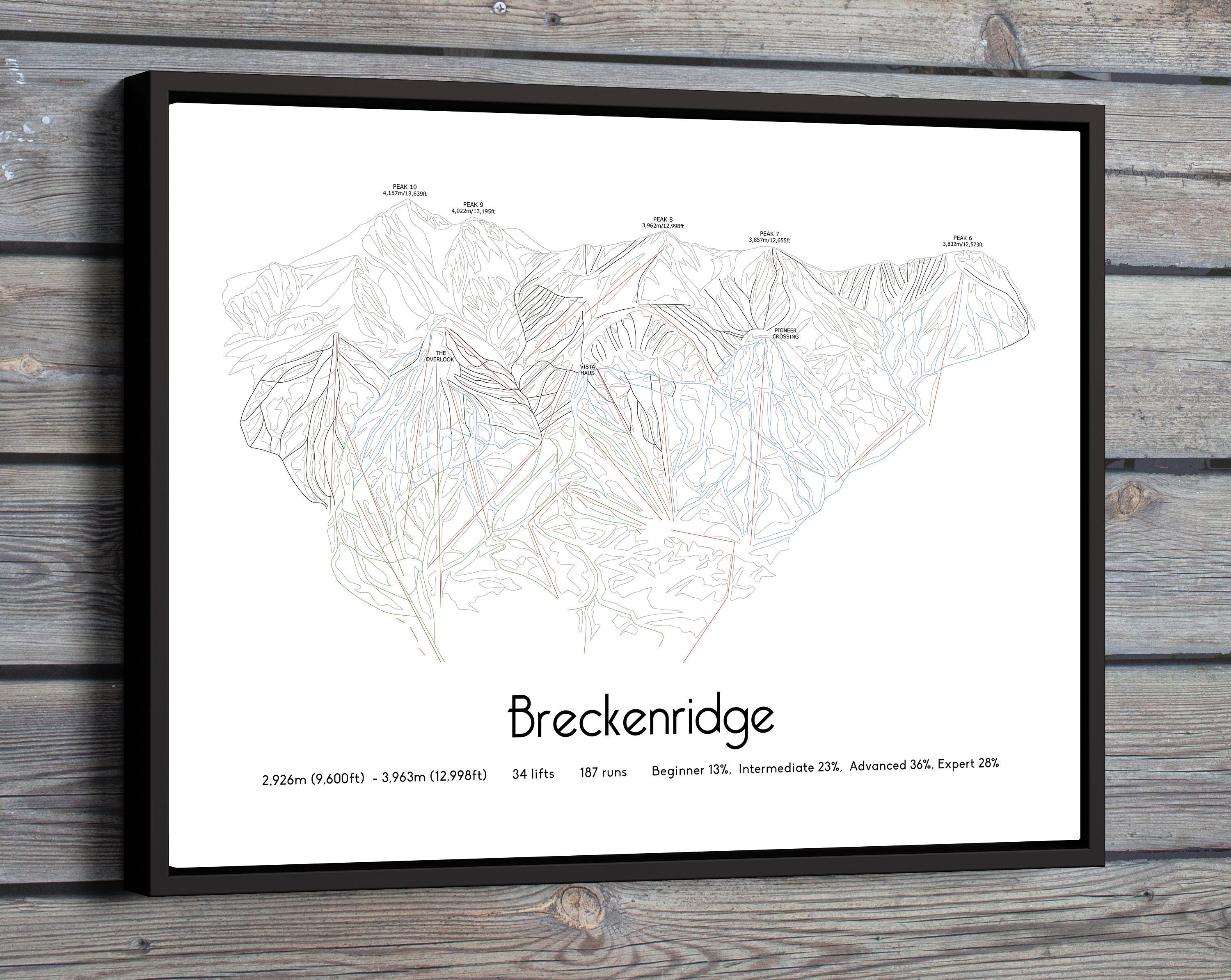 Breckenridge Trail Ski Piste Map Poster/print - Etsy