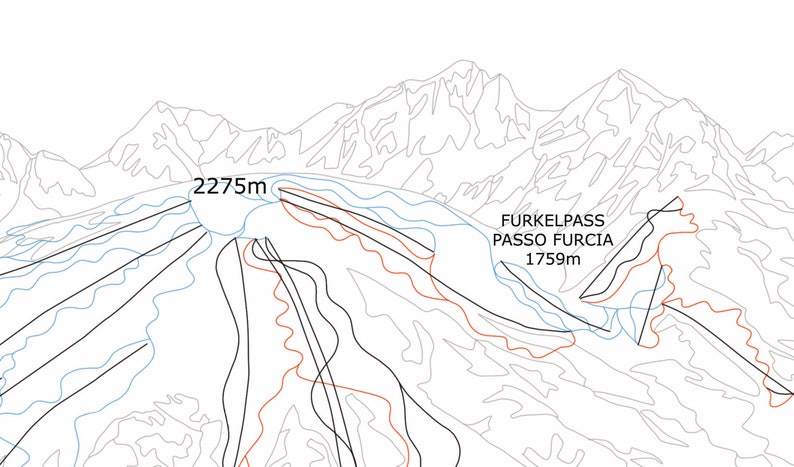 Kronplatz Ski Piste Map Poster/print | Etsy